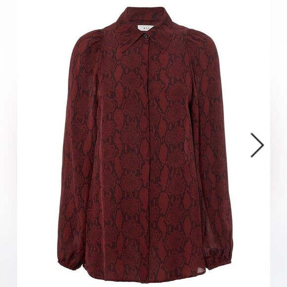 A.L.C. | Tops | Alclori Snakeprint Blouse Snake Print Bordeaux 6 Nwt ...